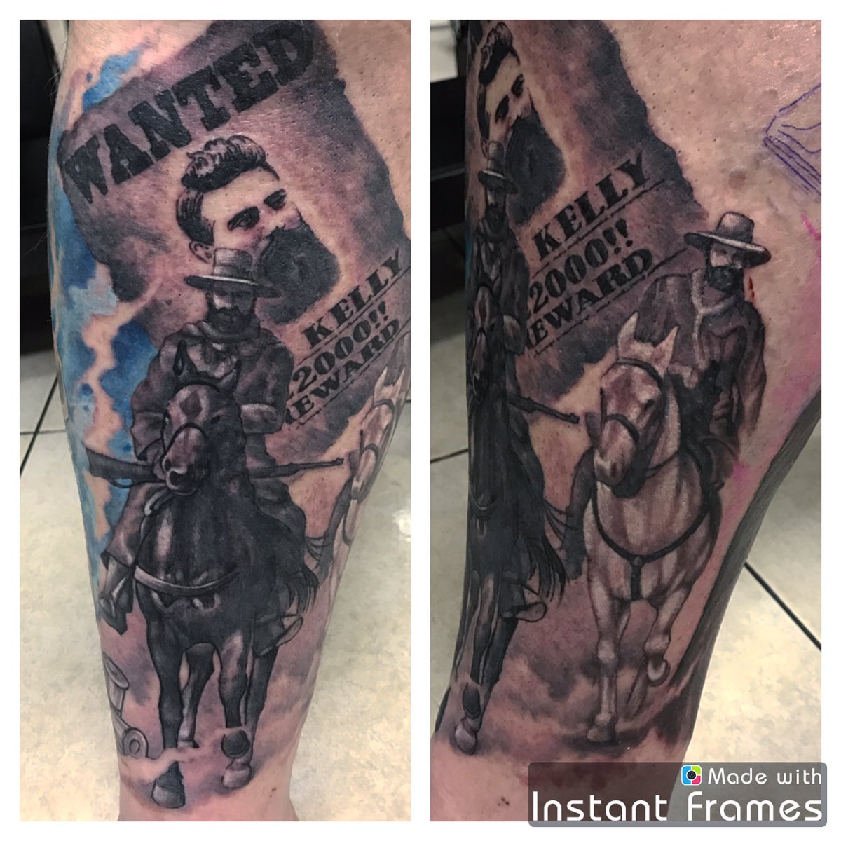 Ned Kelly Leg Tattoos