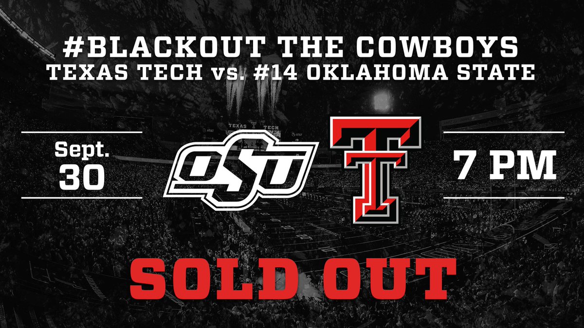 Texas Tech - OSU game sells out, 7PM kickoff : r/CFB