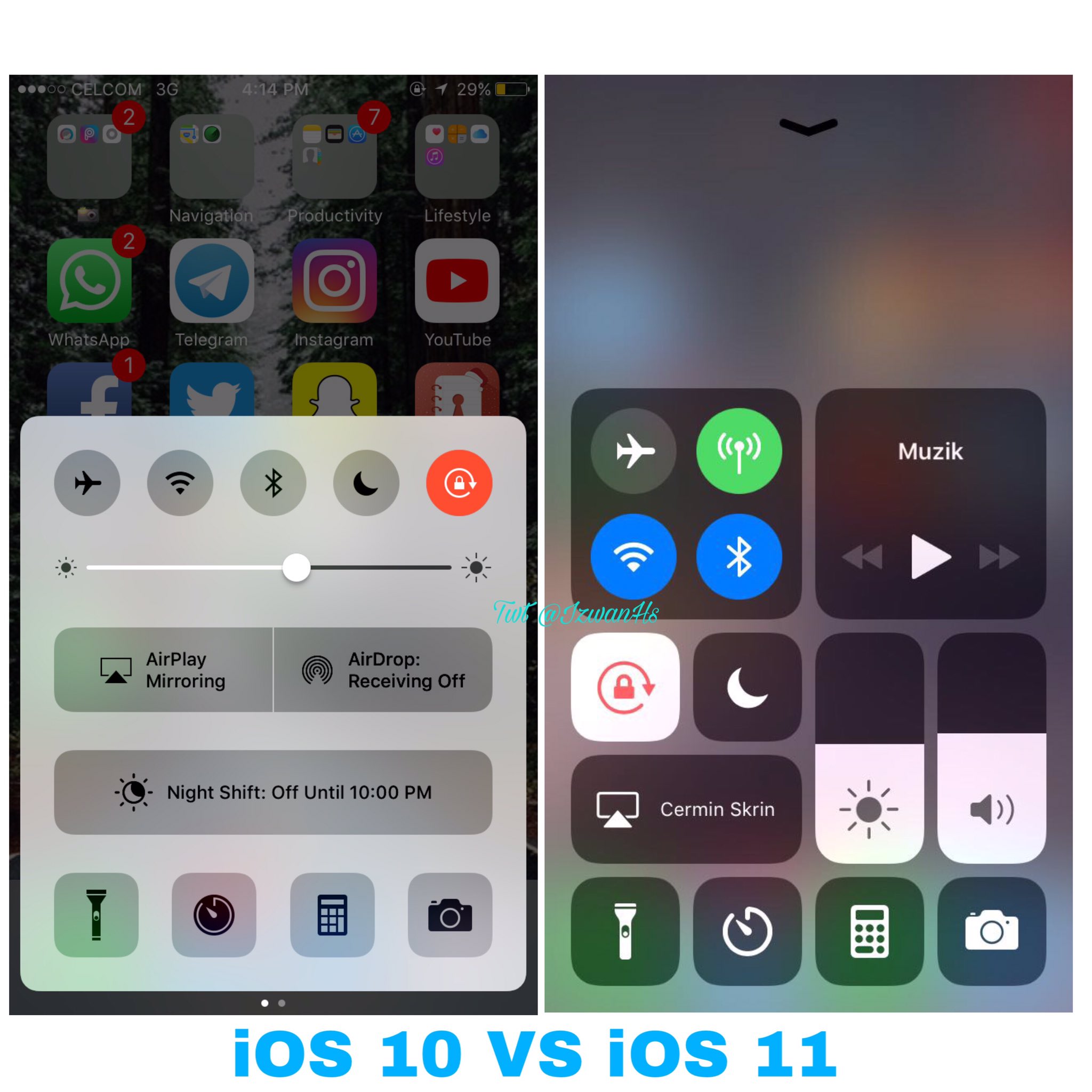Wan H on Twitter: "The difference between #iOS10 & #iOS11 🕵🏻🕵🏻‍♀️…