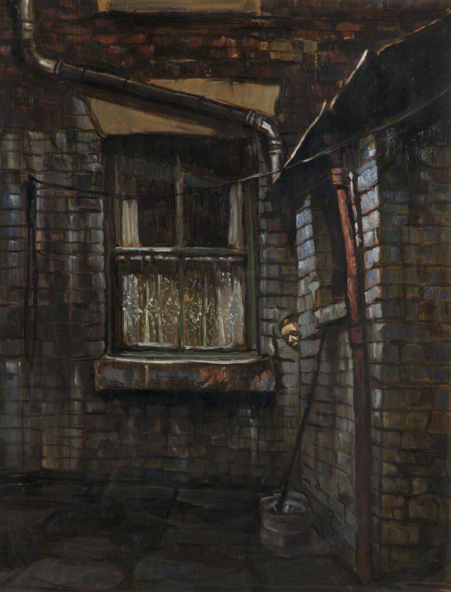 Oil Painting Replica The Back Yard by Harold Riley (Inspired By) (1934 ...