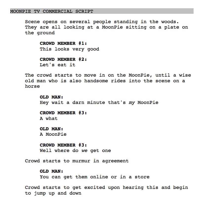Tv Commercial Script