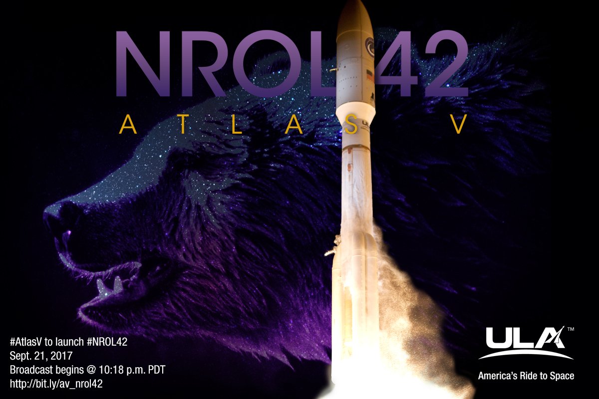 Atlas 5 NROL-42 Launch. 23 Sept 2017. 1030 PM PDT. Vandenberg AFB ...