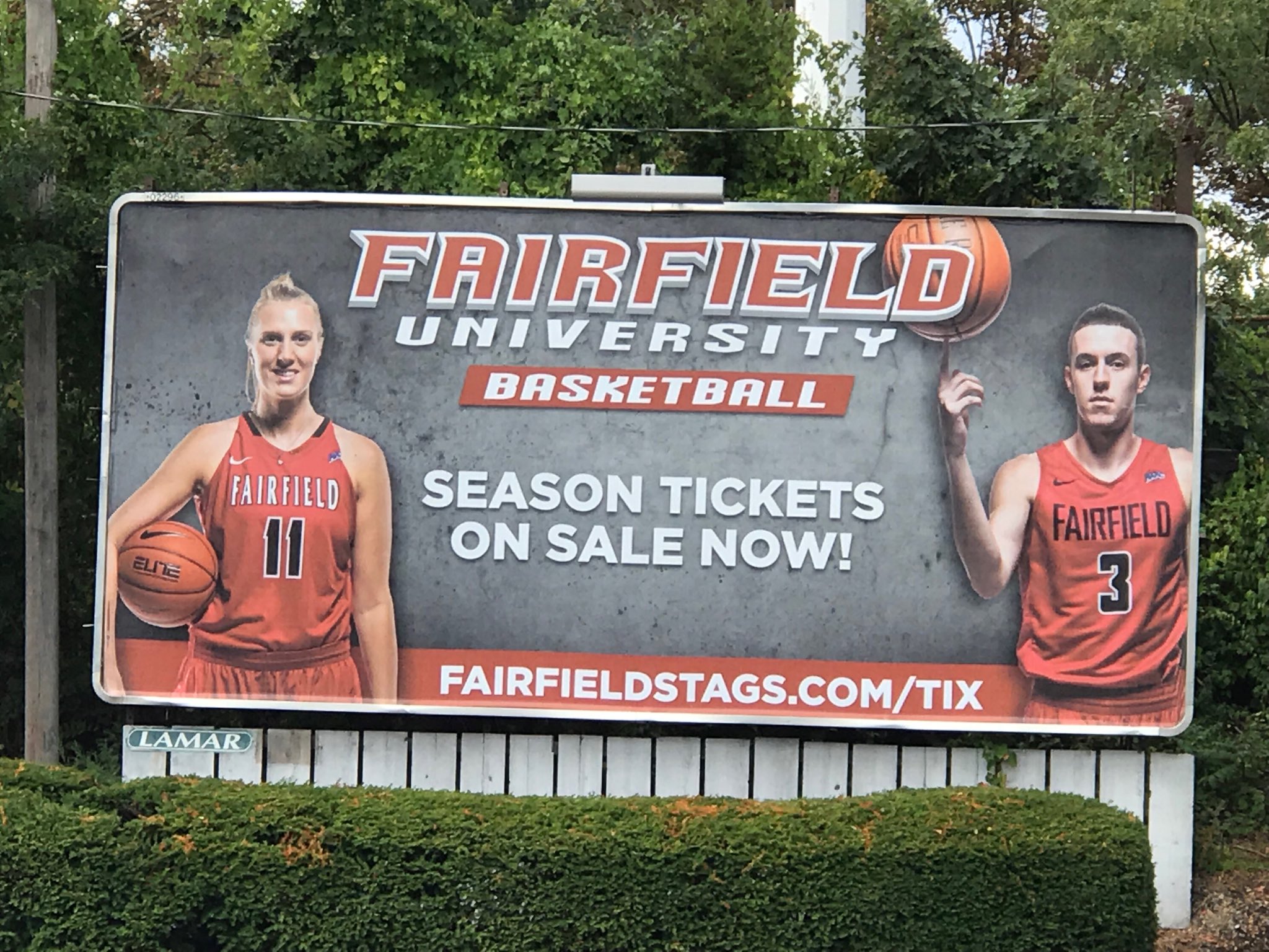Stag season tickets billboard in downtown Fairfield | Fairfield Stags ...