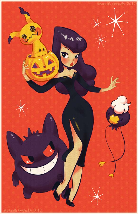 ポケモン「Spoopy #pokemon trainer for #halloween! 」|Savannah Alexandraのイラスト