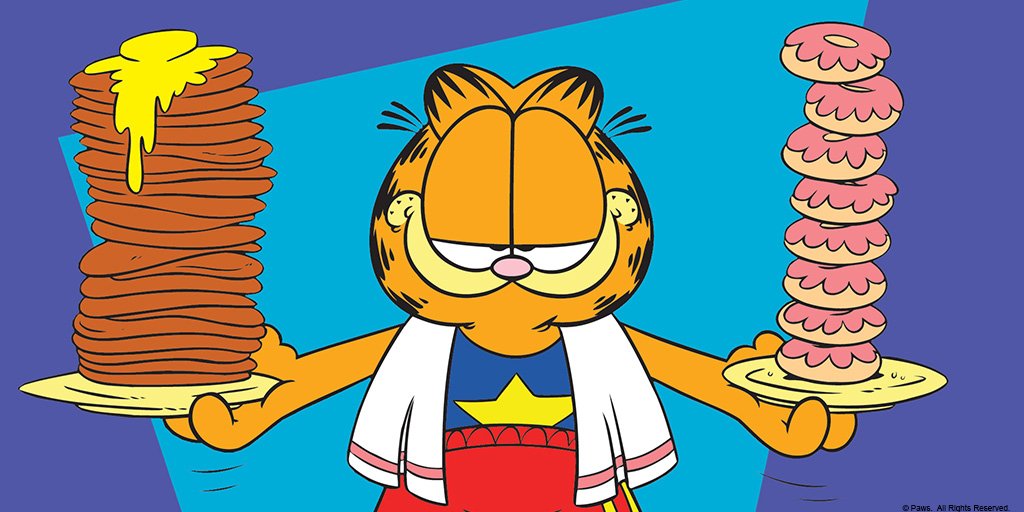 Garfield Eating Breakfast