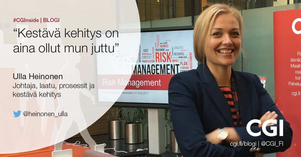 CGI Suomi on Twitter: ".@heinonen_ulla rohkaisee antamaan omille arvoille tilaa työelämässä. Lue ...