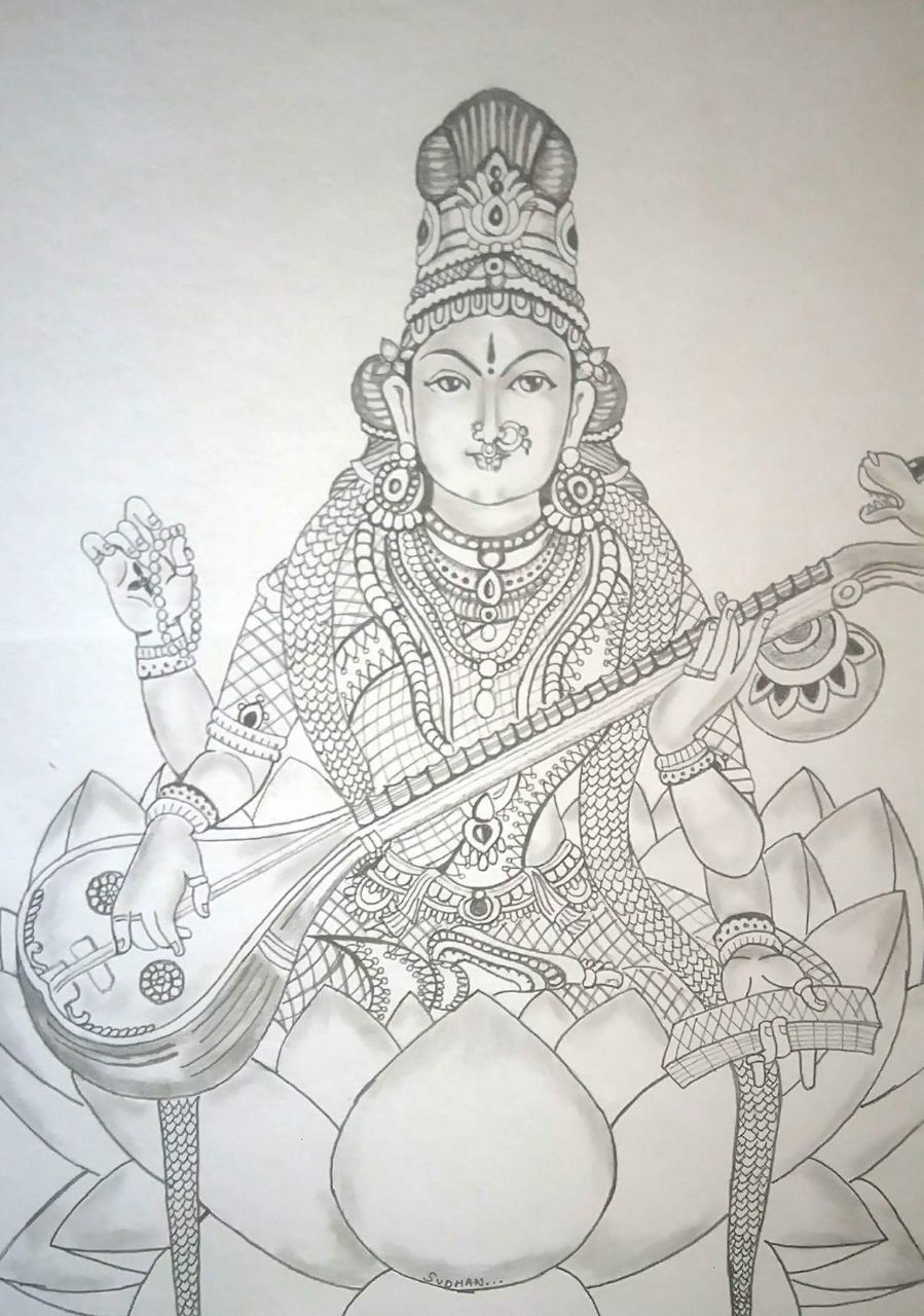 Saraswati Devi Sketch