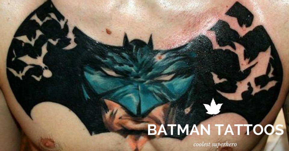 Batman Logo Chest Tattoo