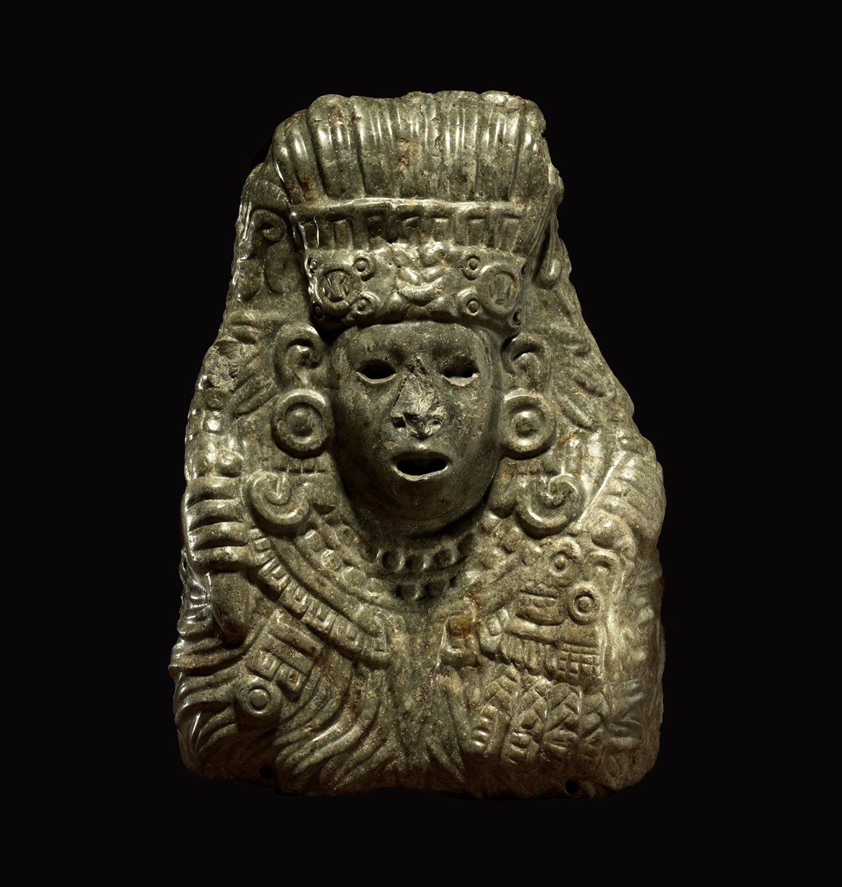 Quetzalcoatl Aztec God Statue Ceramic Sculpture, 'Priest Of