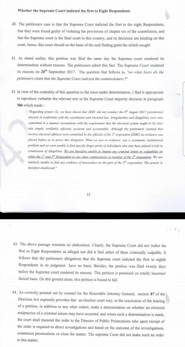 Justice Mativo also made another IMPORTANT finding - All commissioners ...