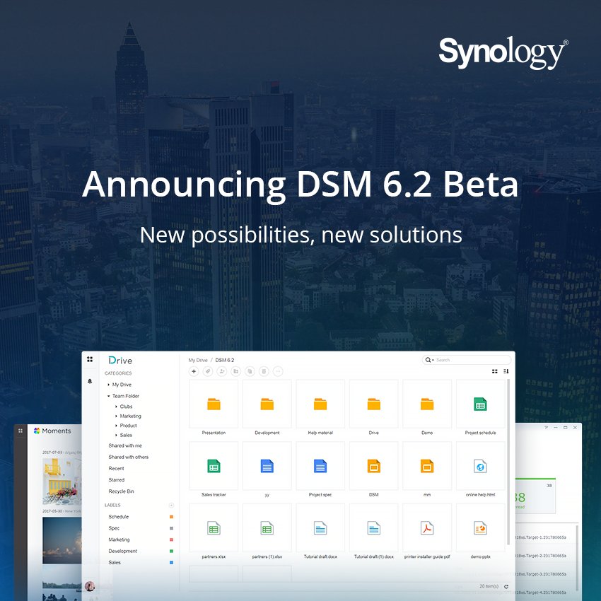 Synology Inc. on Twitter: "Announcing DSM 6.2 beta! Try out the new storage management tools ...