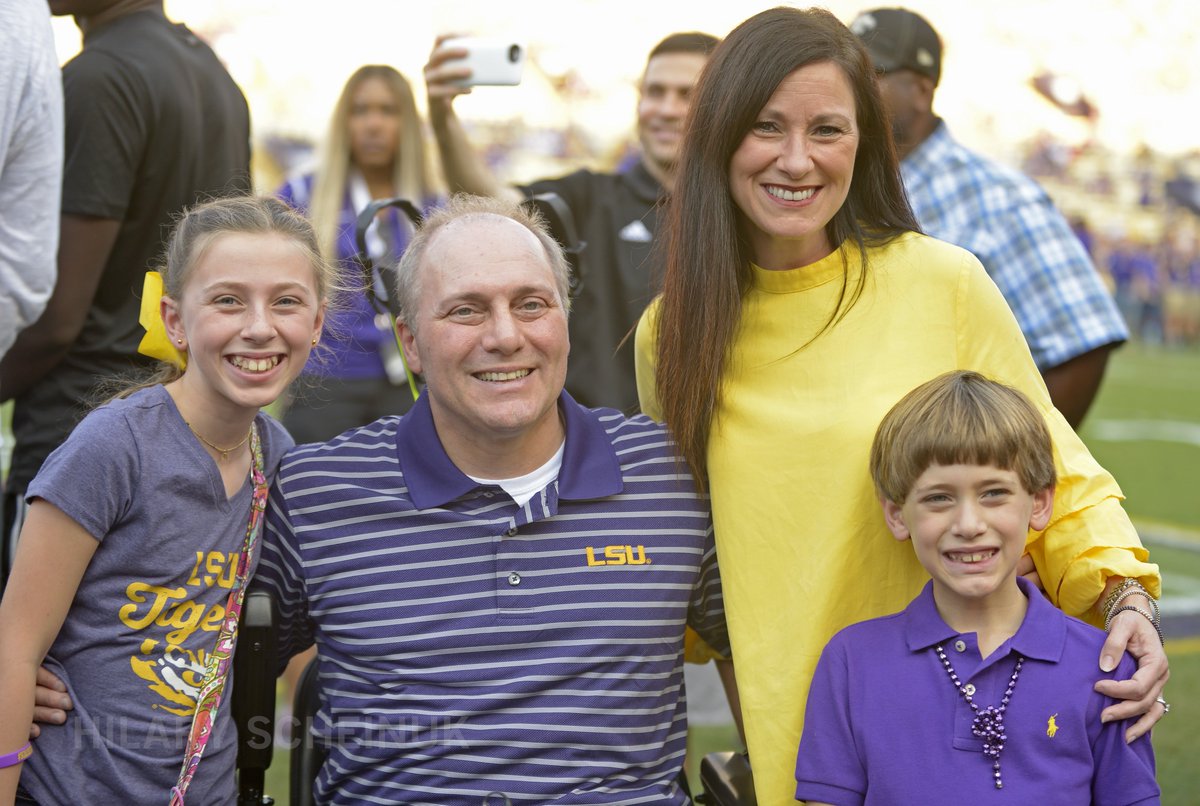 A very happy @Steve Scalise with his family on the sidelines for # ...