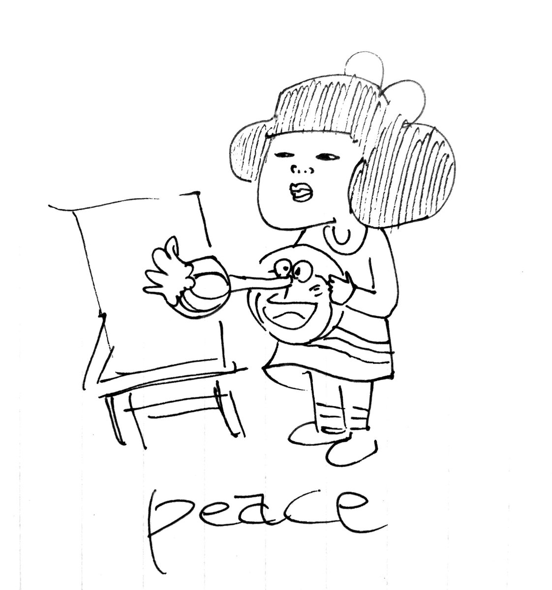 「なんか知らん外人がイチャイチャしとる後ろにまた千鳥のノブじゃ #鉛筆画 」Tomの漫画