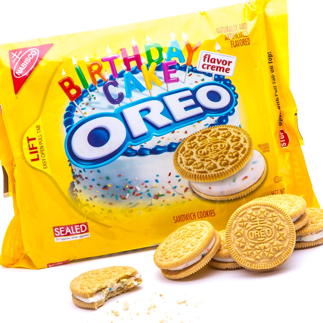 Golden Birthday Cake Oreos