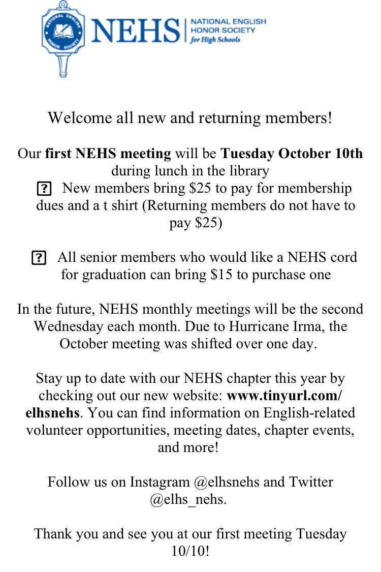 ELHS NEHS on Twitter: "Questions??? PLEASE ASK…