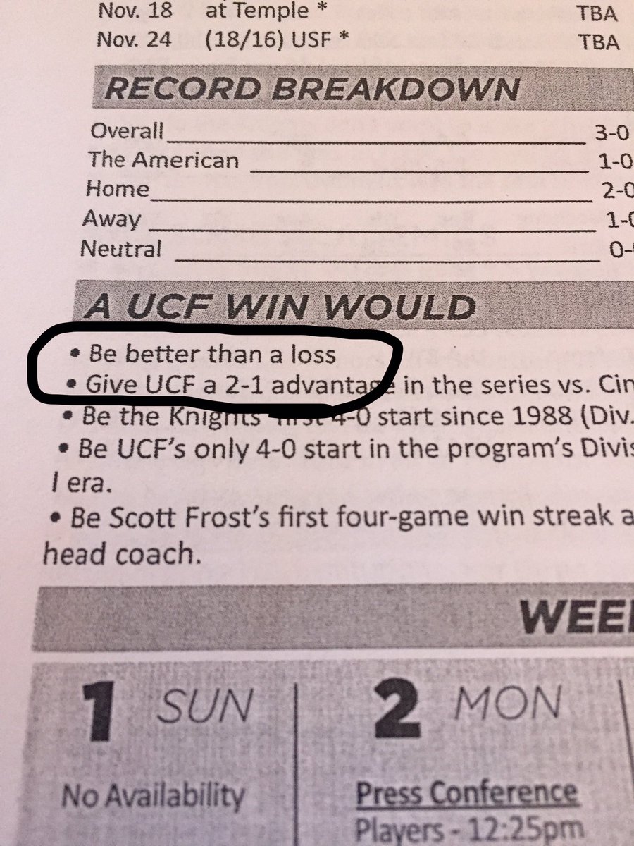Kudos to UCF football for the most accurate note in the history of game ...