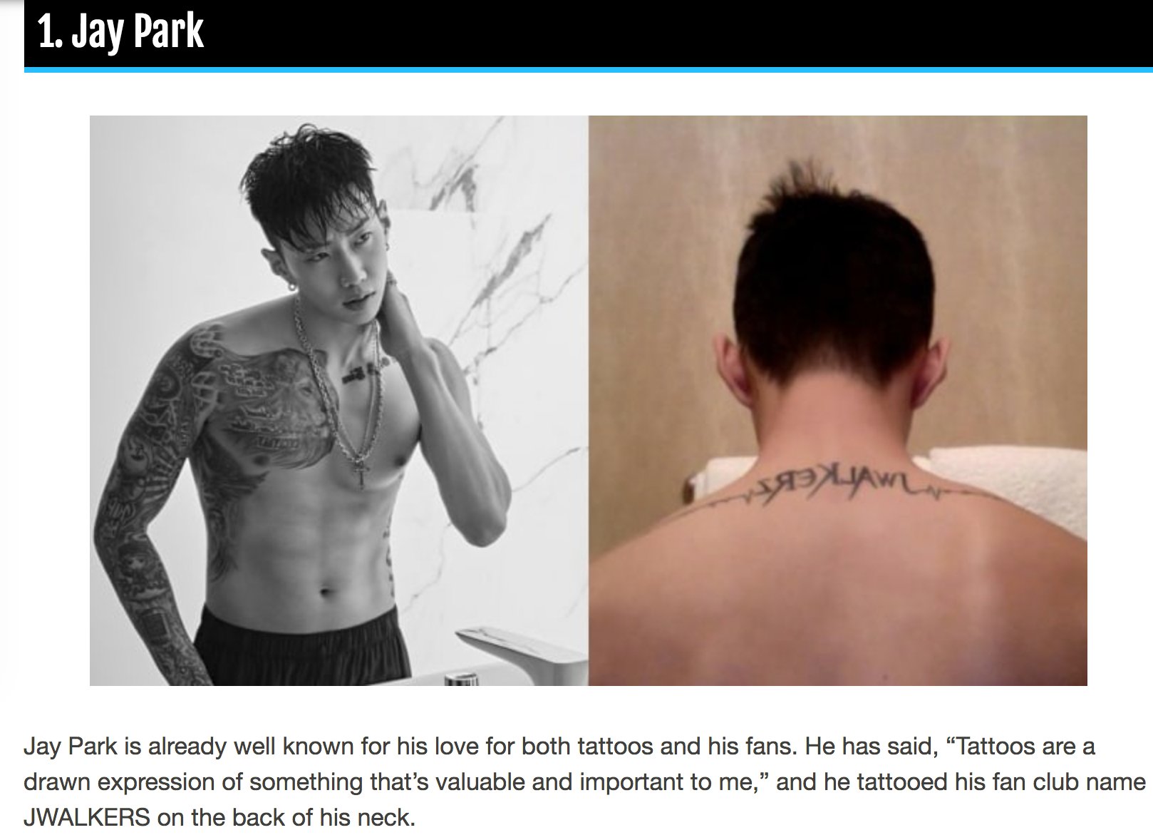 Jay Park Tattoos Neck