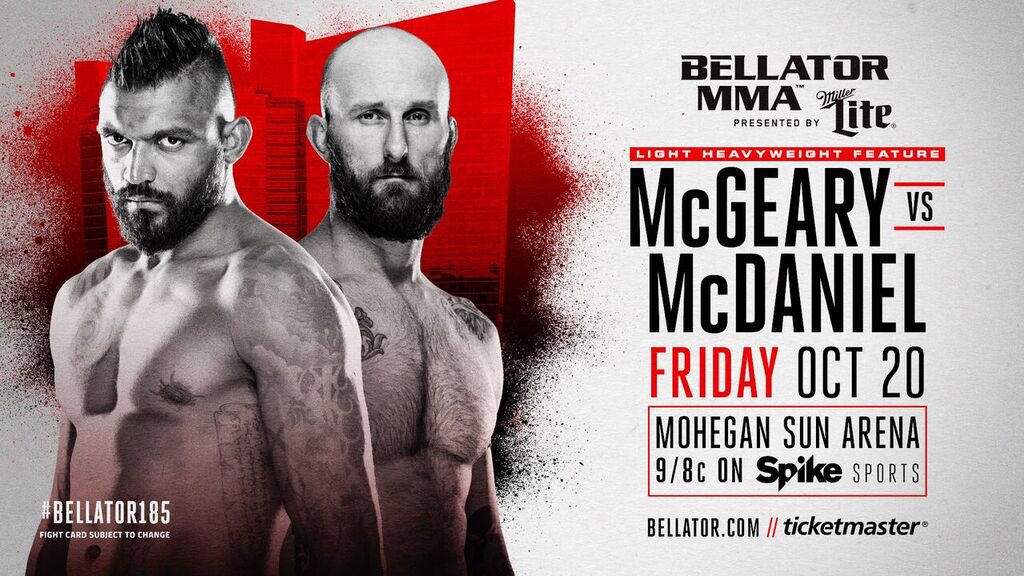 Bellator 185 Poster: (replacement co-main event) McGeary vs McDaniel ...