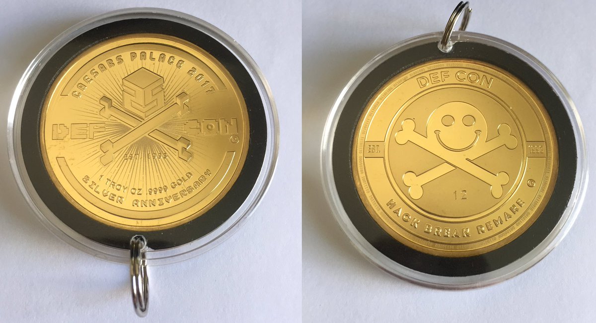 Chris Kirsch‏ - This year's @DEFCON Black Badge is 1 oz of gold. I'll ...