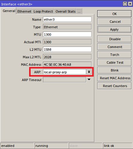 Mikrotik Indonesia on Twitter: "Caranya cukup mudah, ubah mode ARP menjadi arp=local proxy-arp ...