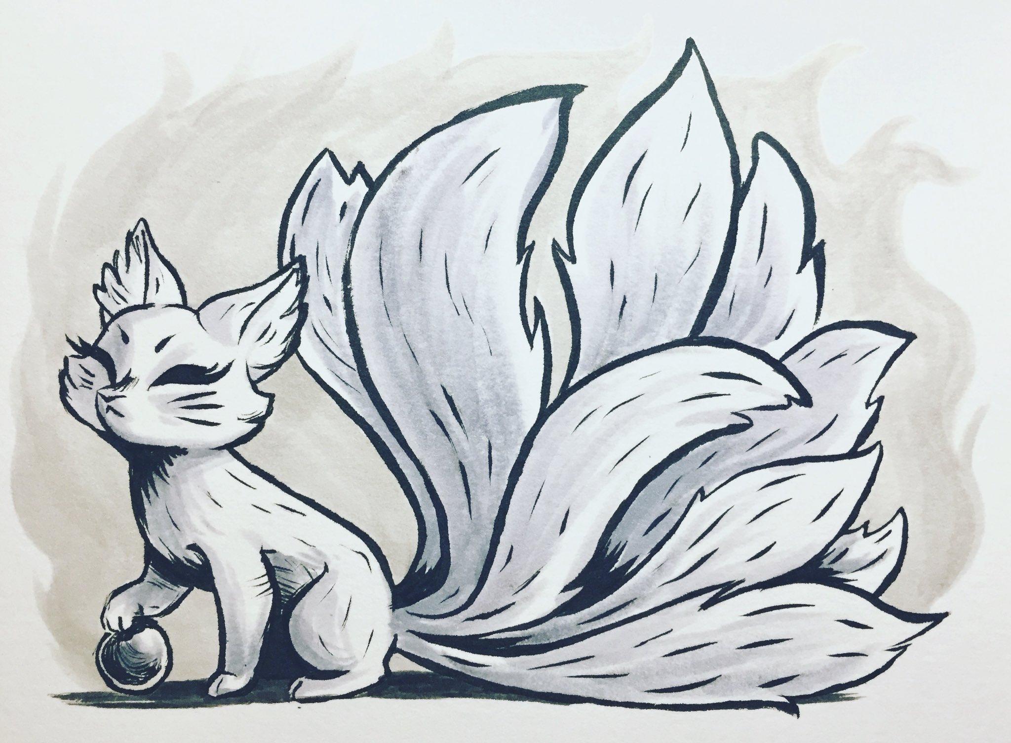 Gumiho Nine Tailed Fox Drawing