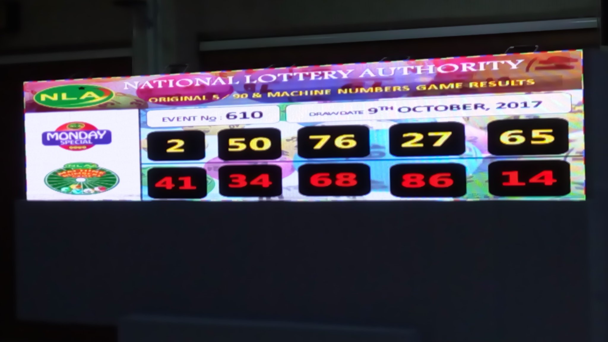 Monday special lotto winning numbers store