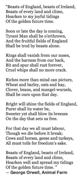 Animal Farm Beasts Of England