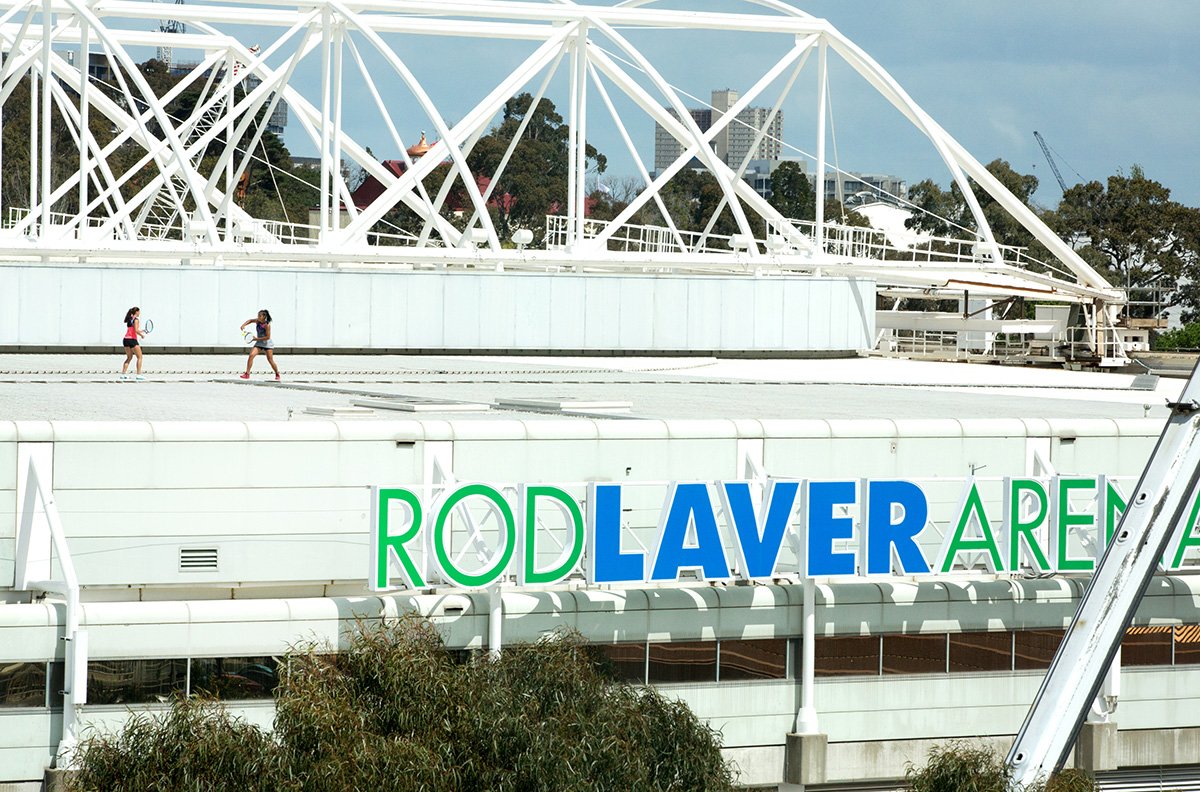 Playing tennis on the roof of Rod Laver Arena. : r/melbourne