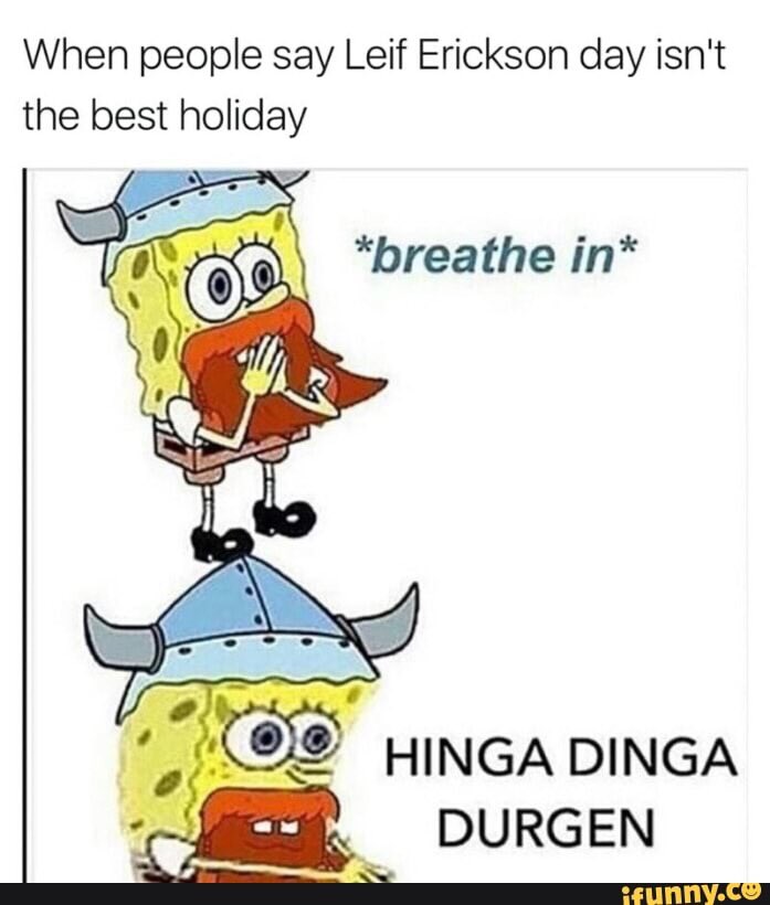 Spongebob Happy Leif Erikson Day Quotes 7368