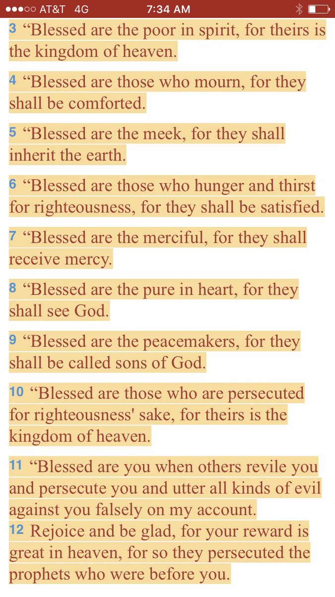 The Beatitudes List