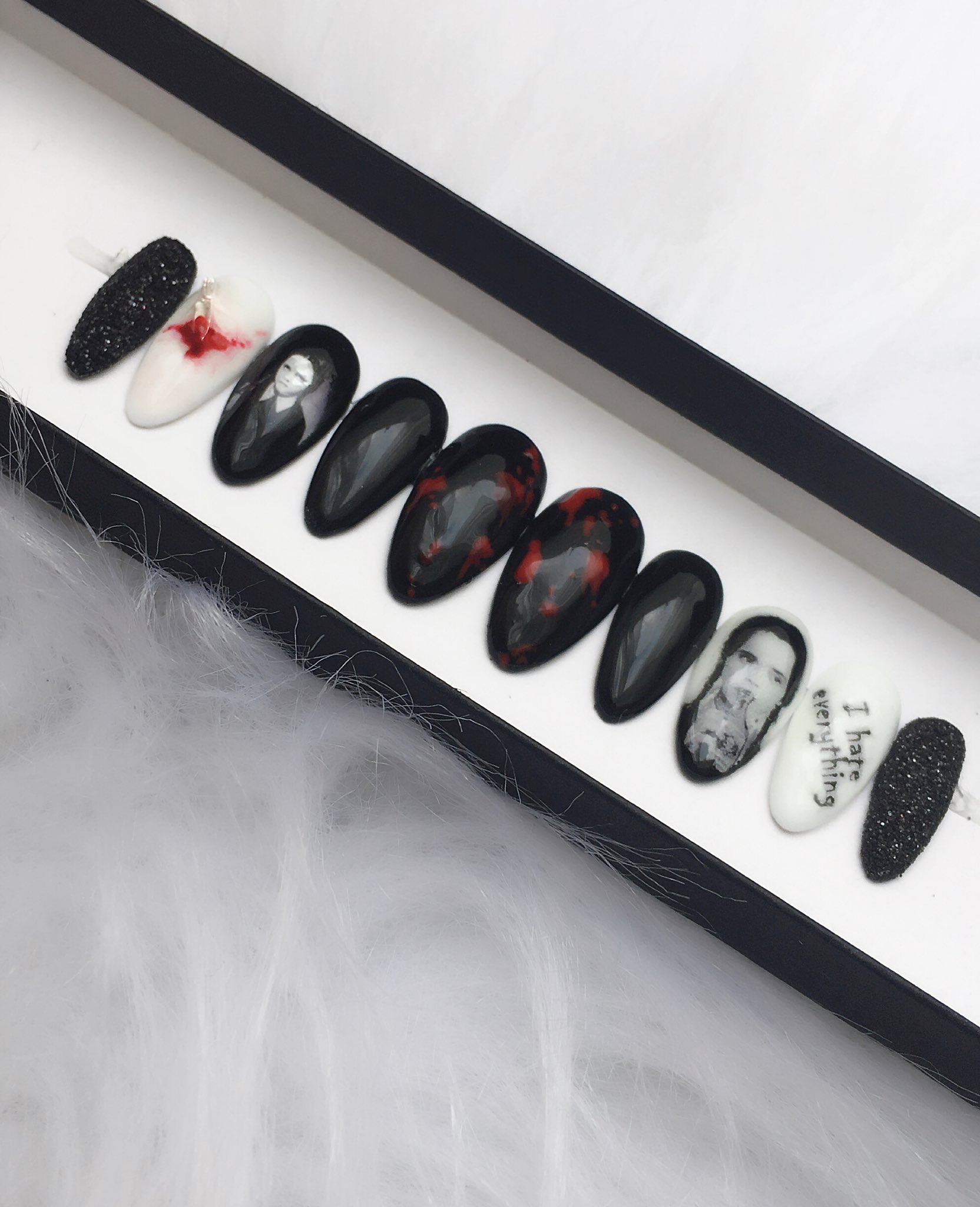 Wednesday Addams Nails