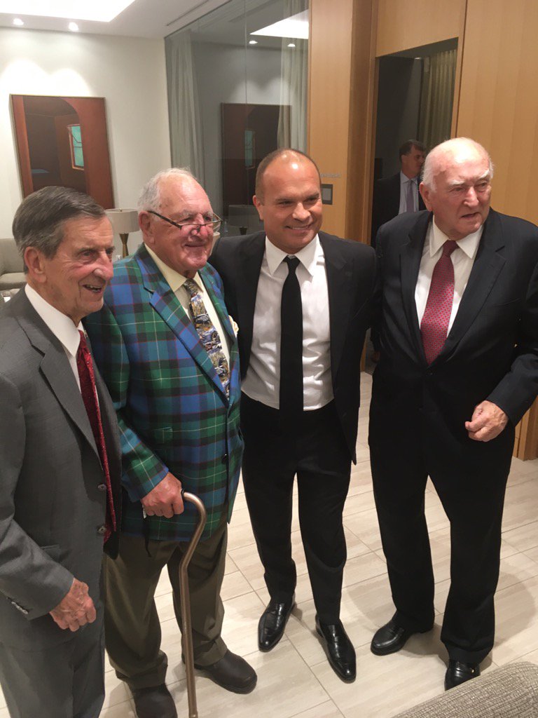Ted Lindsay, Bob Baun, Tie Domi, Eddie Johnston at the NHL alumni gala ...