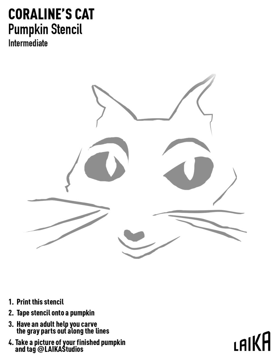 Coraline Pumpkin Stencil Template
