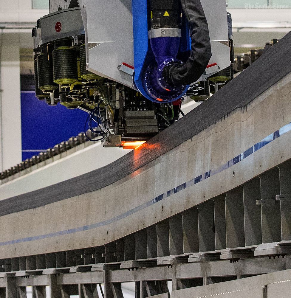 Boeing's machinists, robots start production on first 777x. wings will ...