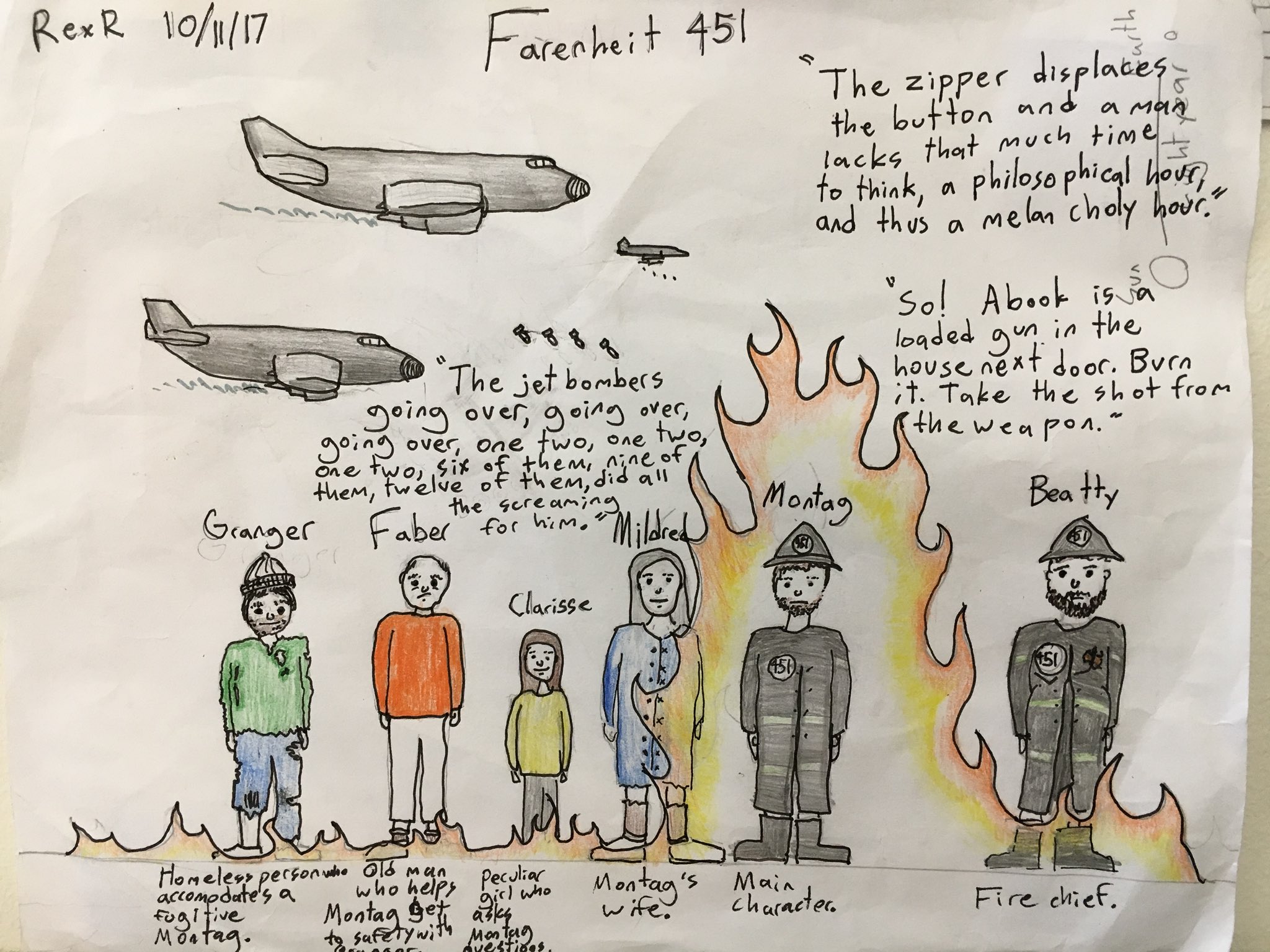Fahrenheit 451 Clarisse Drawing