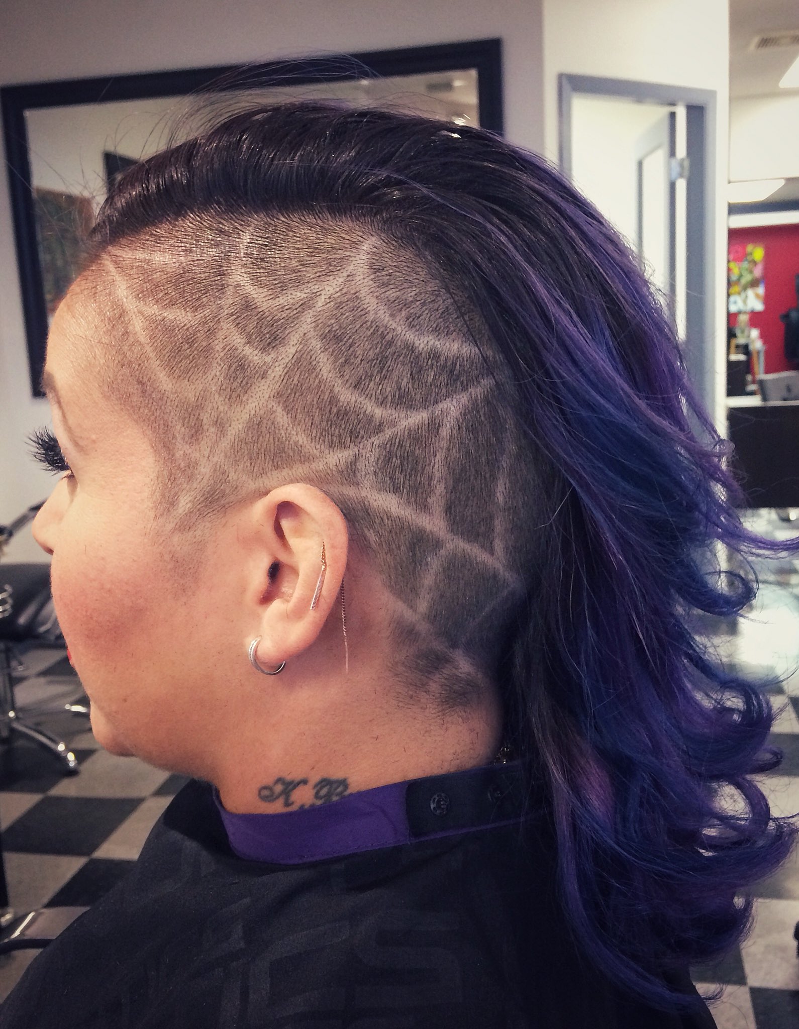 Spider Web Hair Design Mohawk