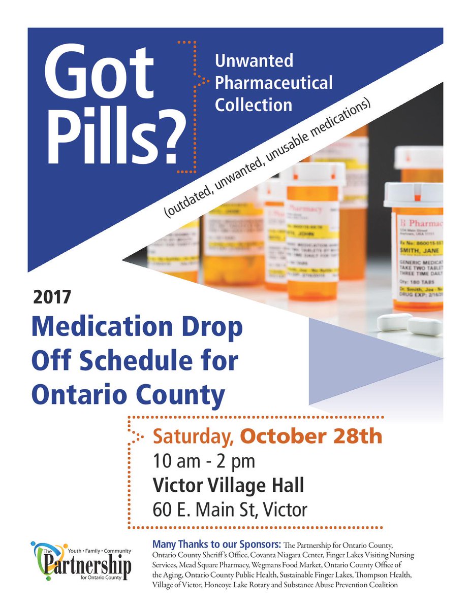 Medication drop off event coming to Victor on Oct. 28th – FingerLakes1 ...