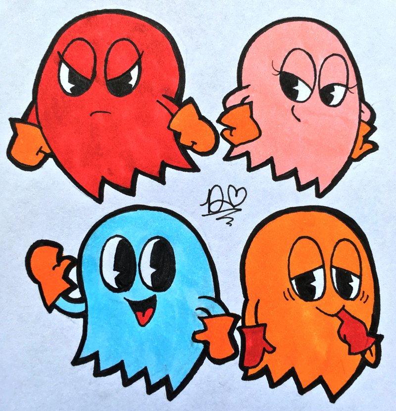 Pac Man Blinky Pinky Inky Clyde