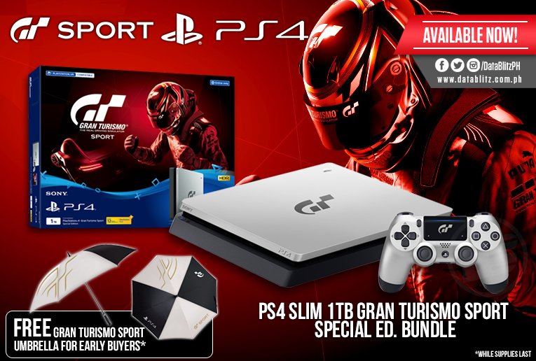 DataBlitz on Twitter: "PS4 Slim 1TB Gran Turismo Sport Special Edition Bundle will be available ...