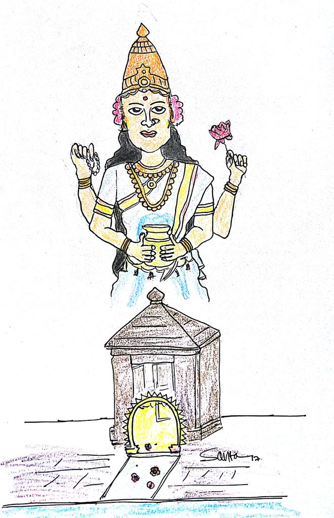 India Goddess Kaveri Drawn
