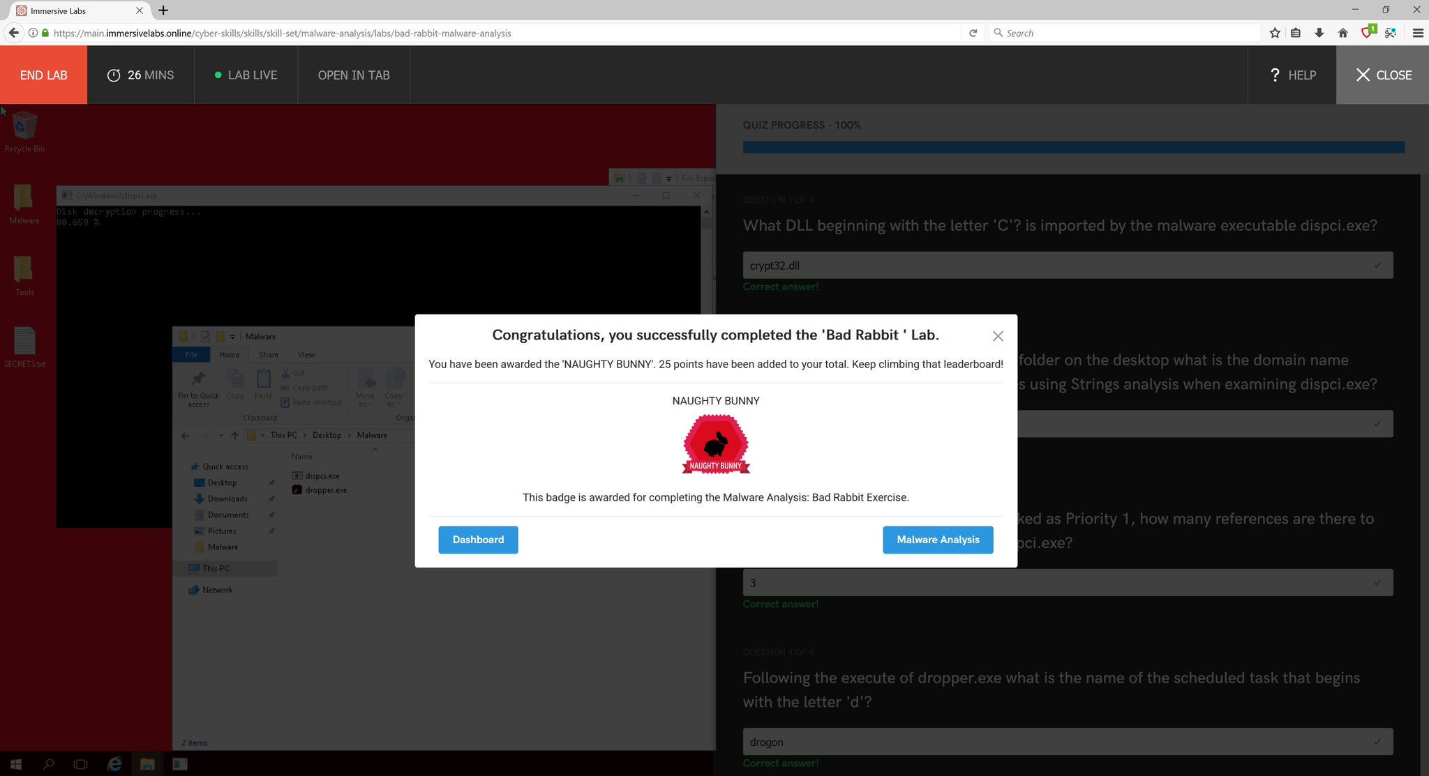 Immersive Labs on Twitter: "We've just released a malware analysis lab for the BAD RABBIT ...