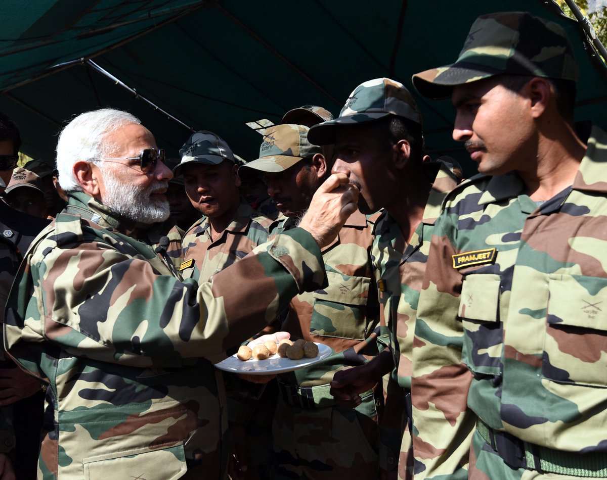 Prime Minister Narendra Modi celebrates Diwali with jawans of Indian ...
