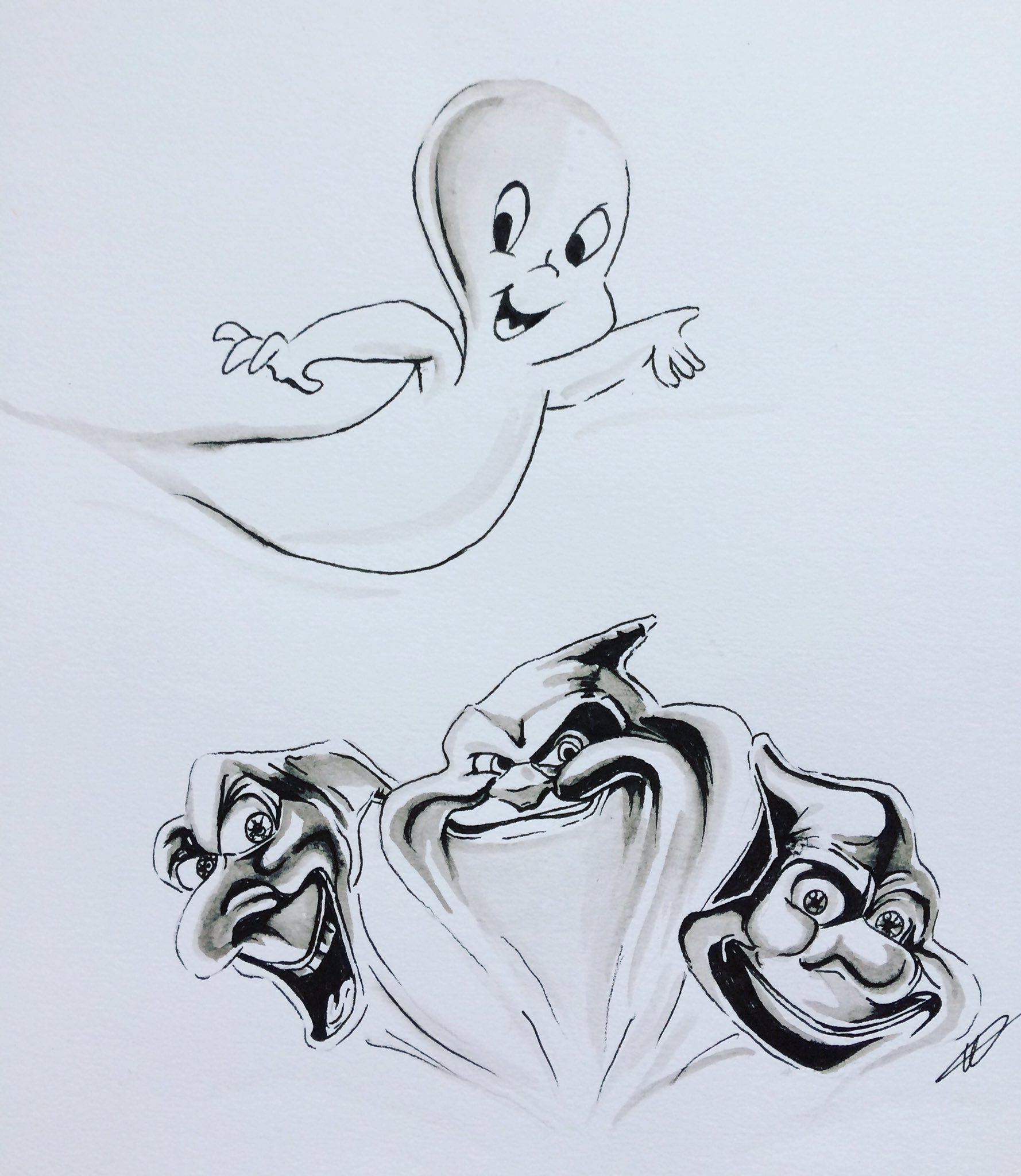 Friendly Ghost Outline