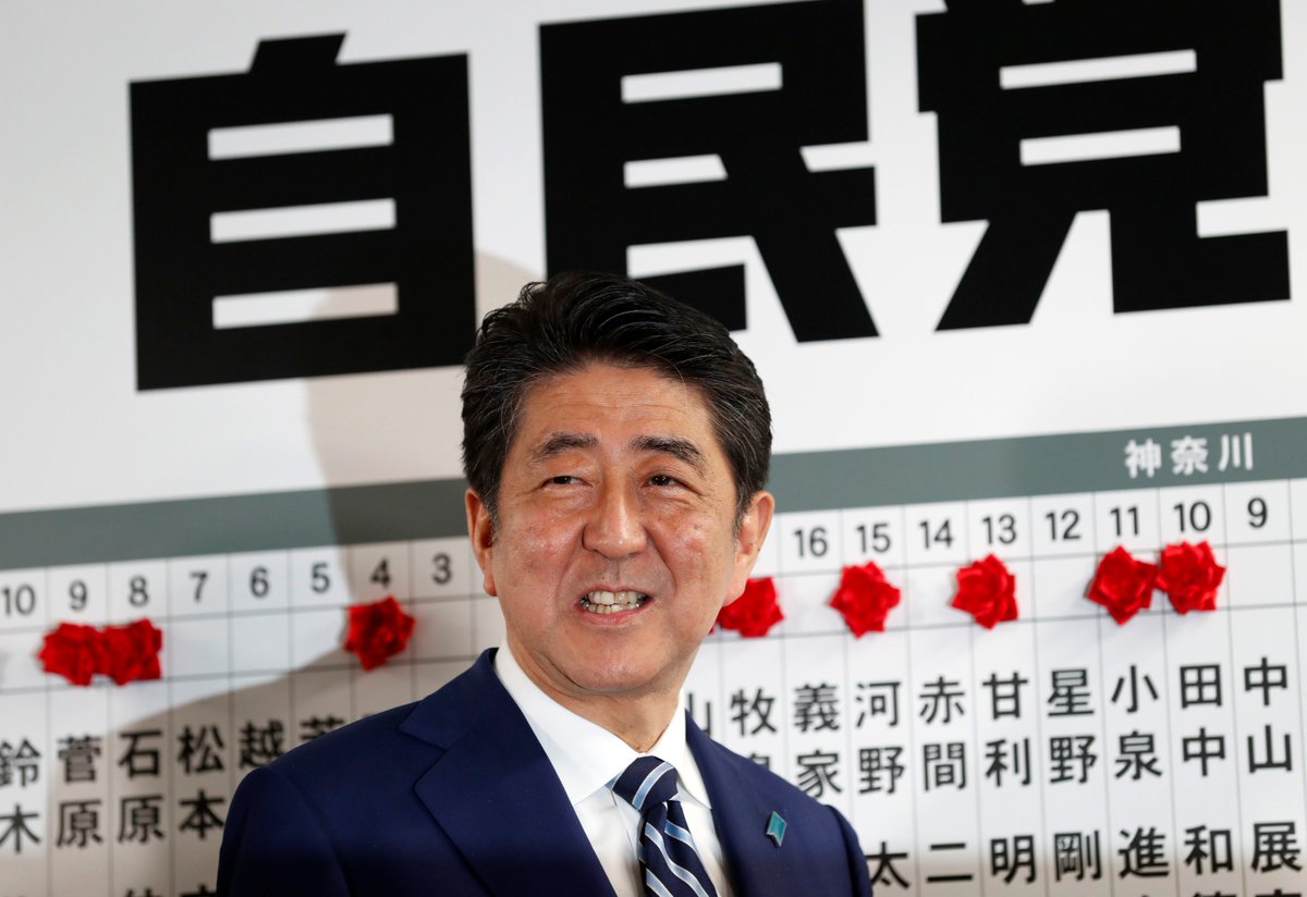 Japanese PM Abe’s coalition wins in snap election, securing a two ...