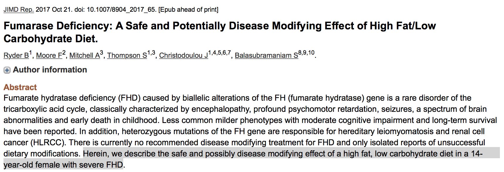 Fumarase Deficiency