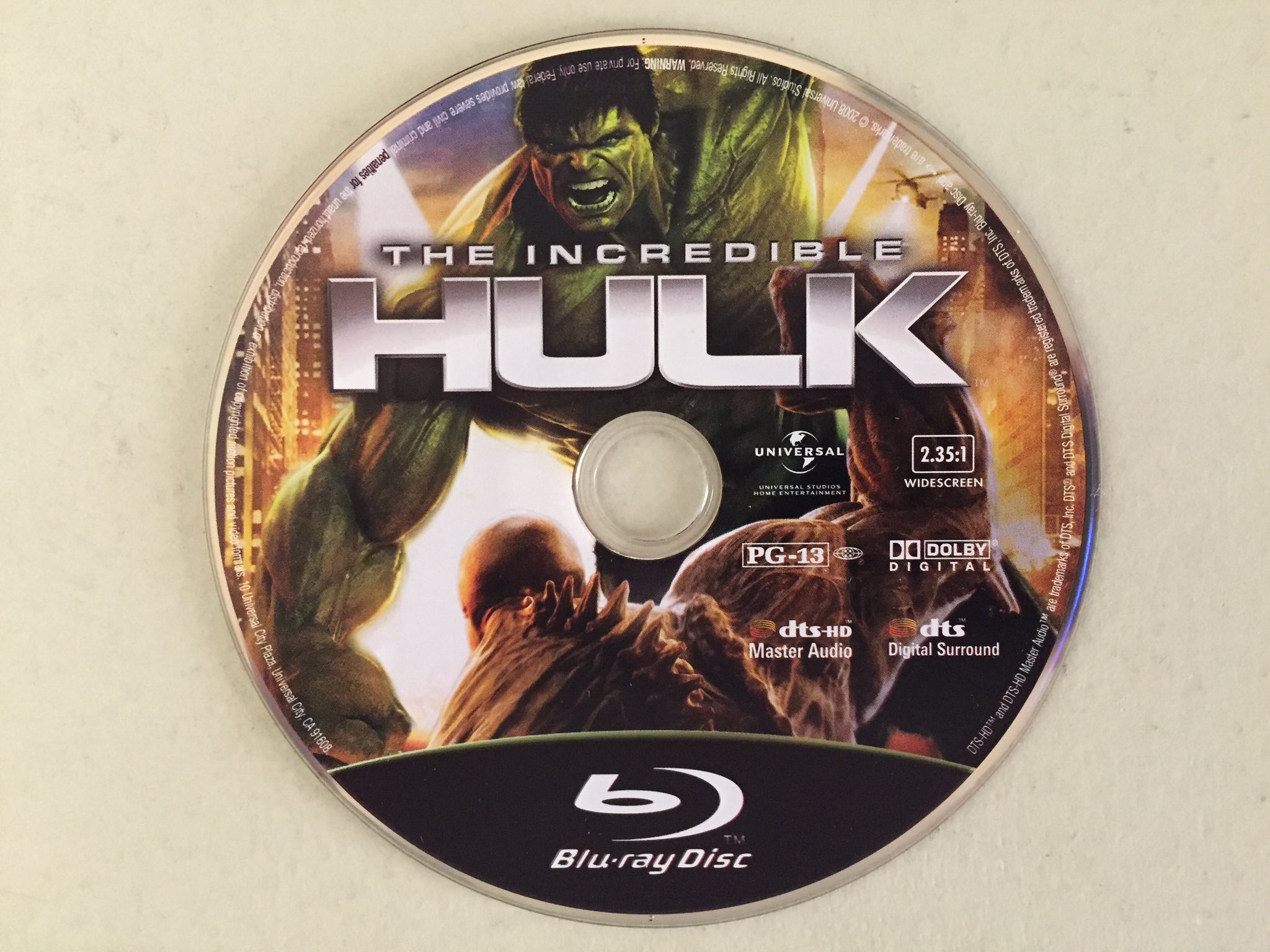 The Incredible Hulk Blu Ray Cover