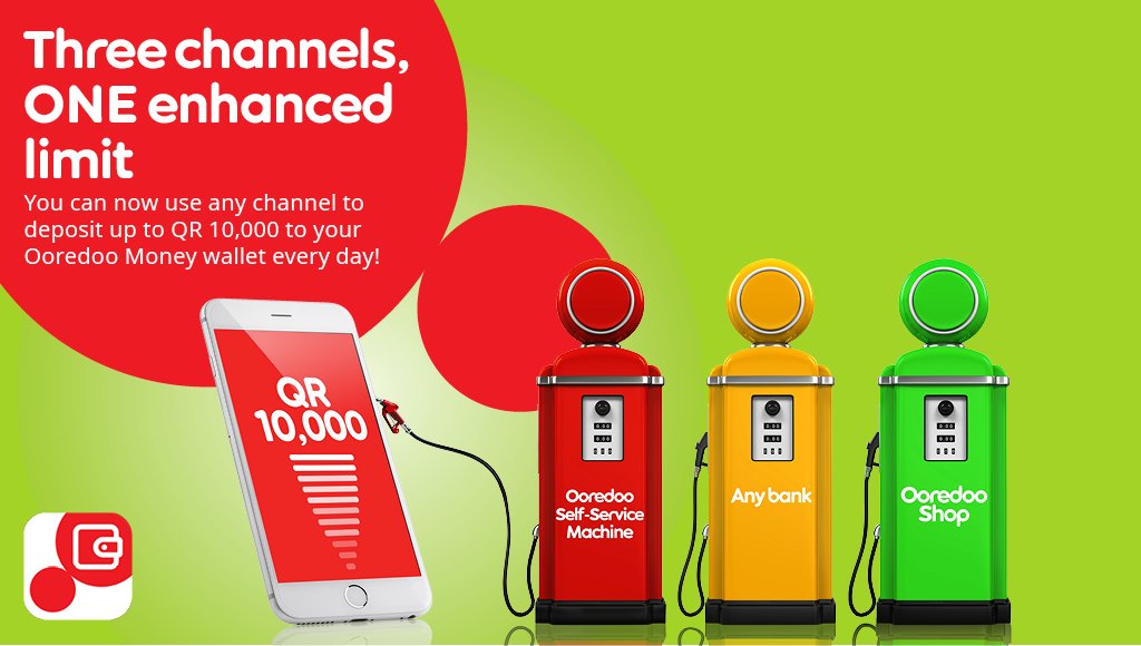 Ooredoo Qatar on Twitter: "Great news! Ooredoo Money customers can now deposit up to QR 10,000 ...
