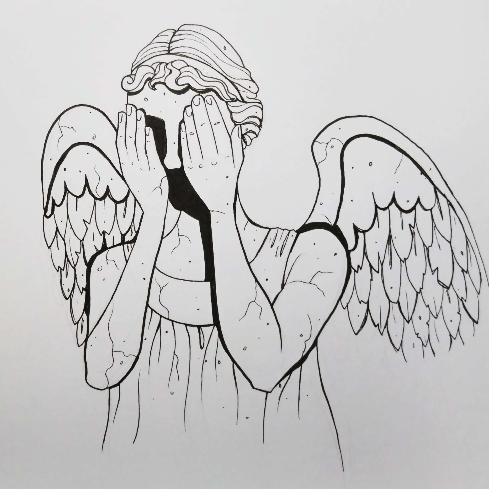 Crying Angel Drawings