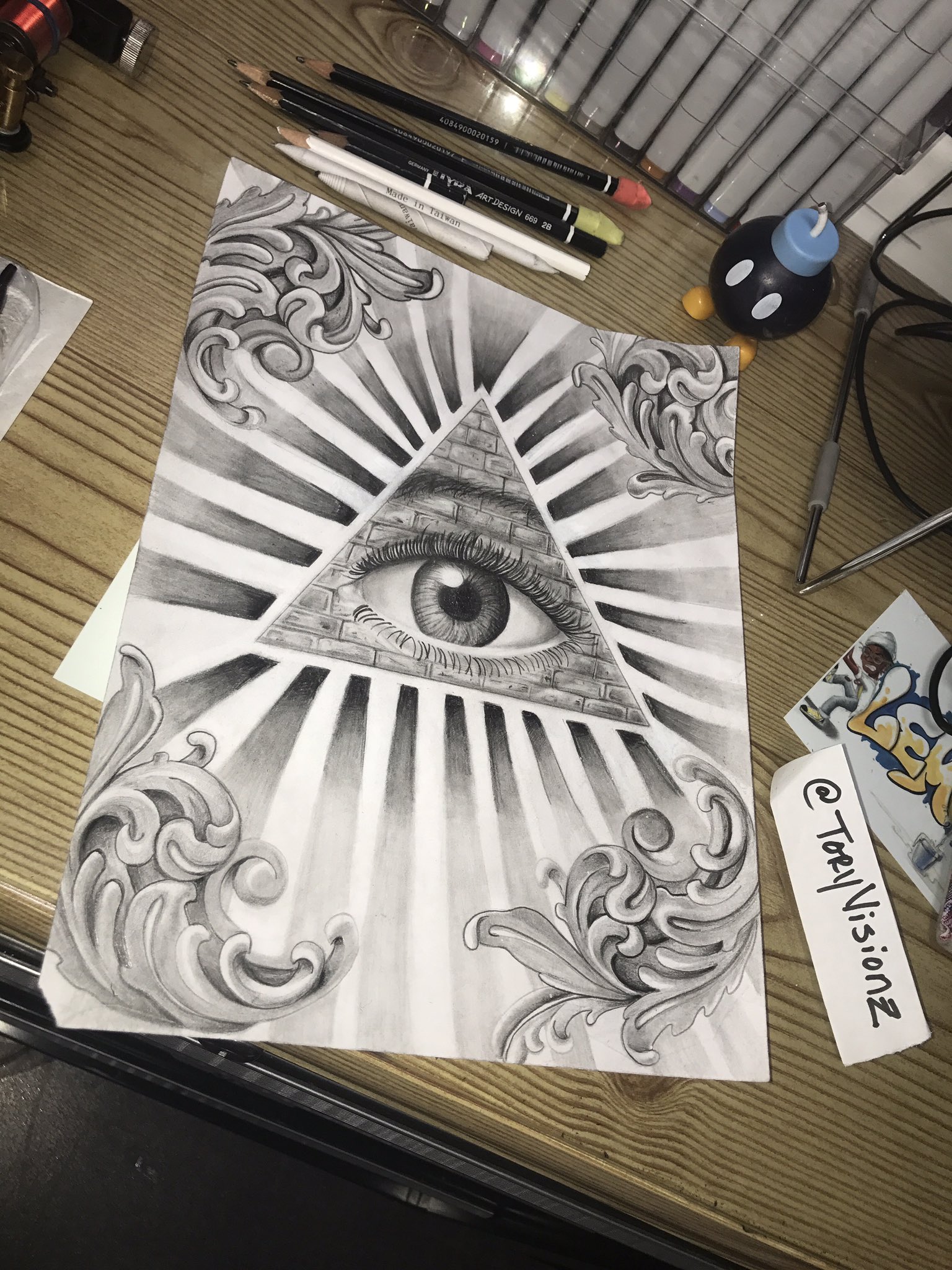 Pyramid Eye Drawings