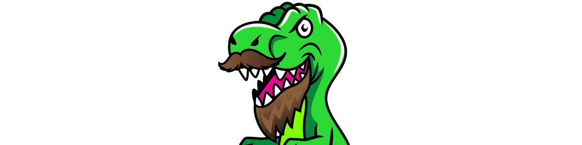 Cute Animated Dinosaurs With Mustaches